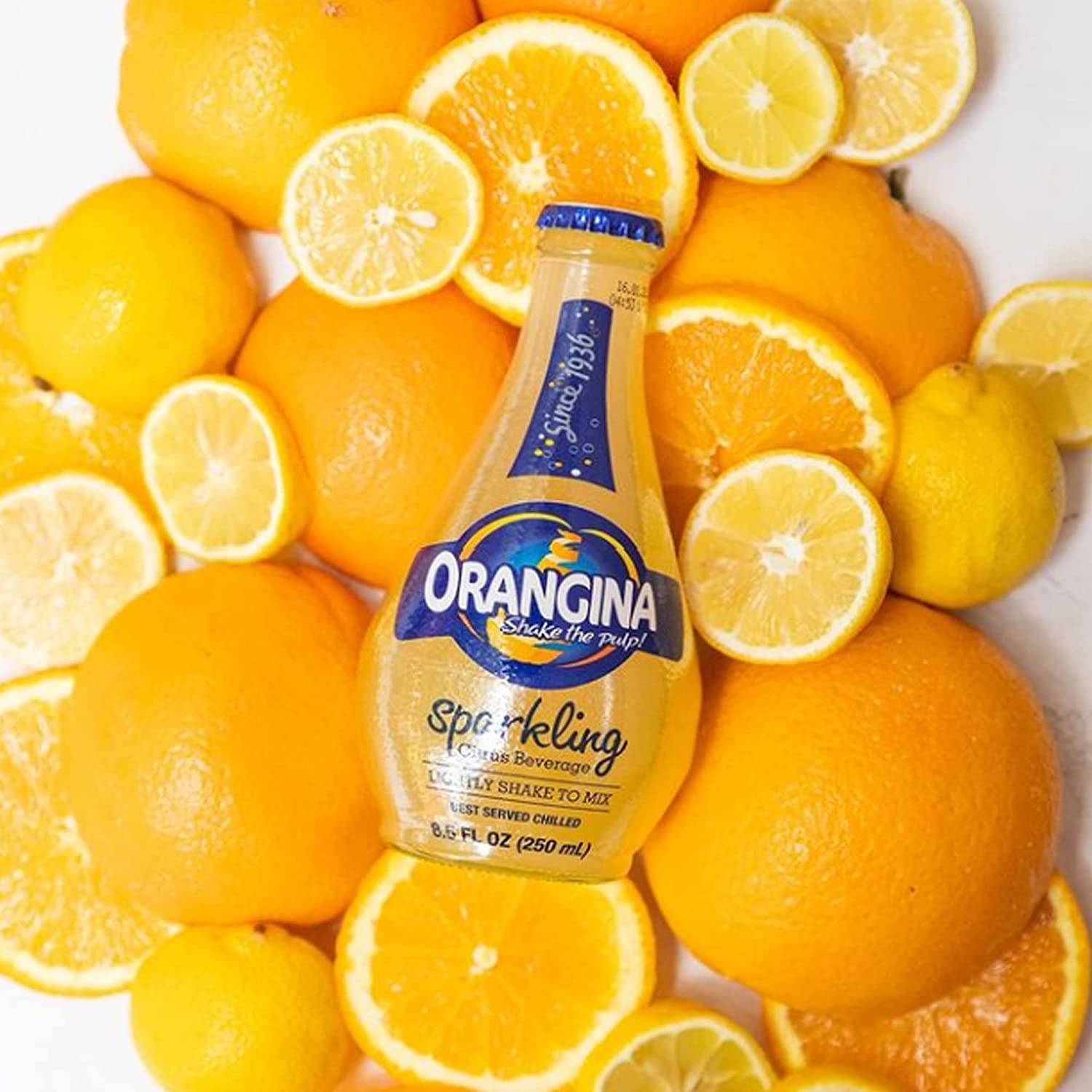 Orangina Sparkling Orange juice Drink 25 ml 16 bottles ออเรนจินา ...