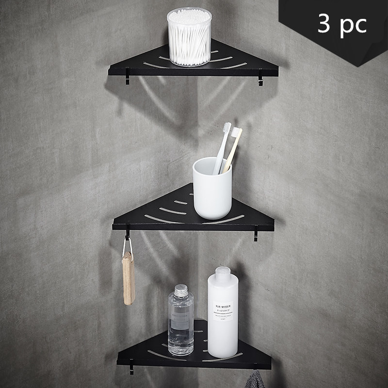 Space Aluminum Bathroom Black Shower Hanging Shelves Corner Wall ...