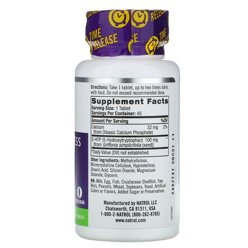[exp2023] Natrol 5-HTP Time Release Extra Strength 100 mg เสริมการผ่อนคลาย 45เม็ด - Glossy.shop ...