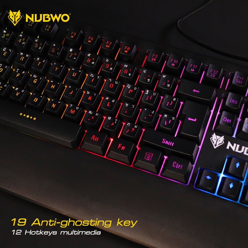 Nubwo NK-30 VAKANT Gaming Keyboard คีย์บอร์ดเกมมิ่งกันน้ำได้ ปุ่มยาง nk036 - gantdanju - ThaiPick
