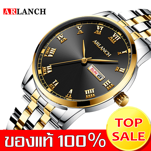 ARLANCH นาฬิกาผู้ชาย นาฬิกาธุรกิจ นาฬิกาข้อมือสแตนเลส กันน้ำ พร้อม ...
