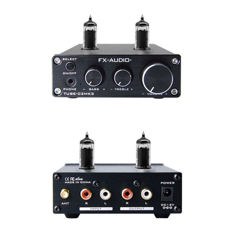 FX-AUDIO TUBE-03 MKII 5654 HiFi Vacuum Tube Preamp Bluetooth 5.0 Stereo ...