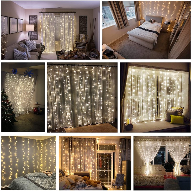 Christmas Decoration LED Window Curtain Lights 3M 6M 9M LED Festoon ...
