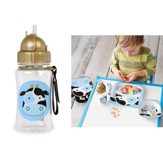 Skip Hop กระติกน้ำพร้อมหลอดดูด ZOO STRAW BOTTLE COW STYLE - Skip Hop ...