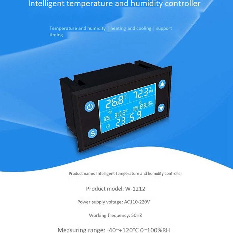 LCD Digital Temperature Humidity Controller Timer SHT20 Sensor Probe for Incubator Aquarium ...