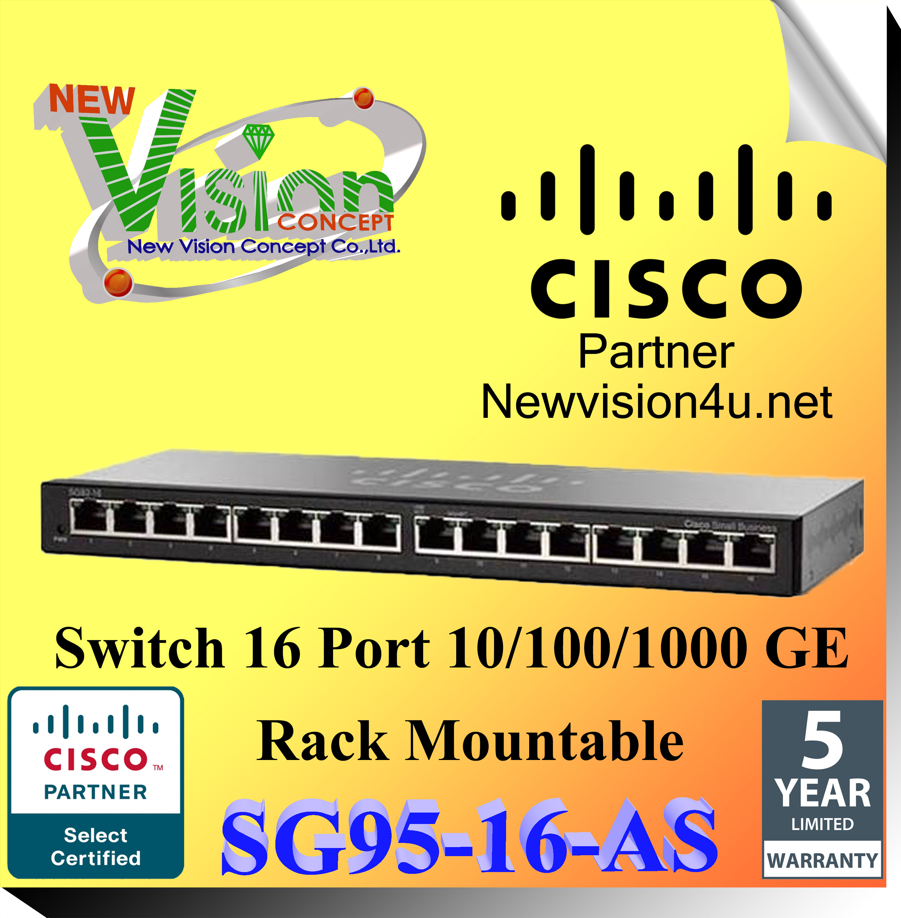 SWITCH HUB (สวิตซ์ฮับ) CISCO 8 PORTS (CBS110-8PP-D-EU) CBS110 Unmanaged ...