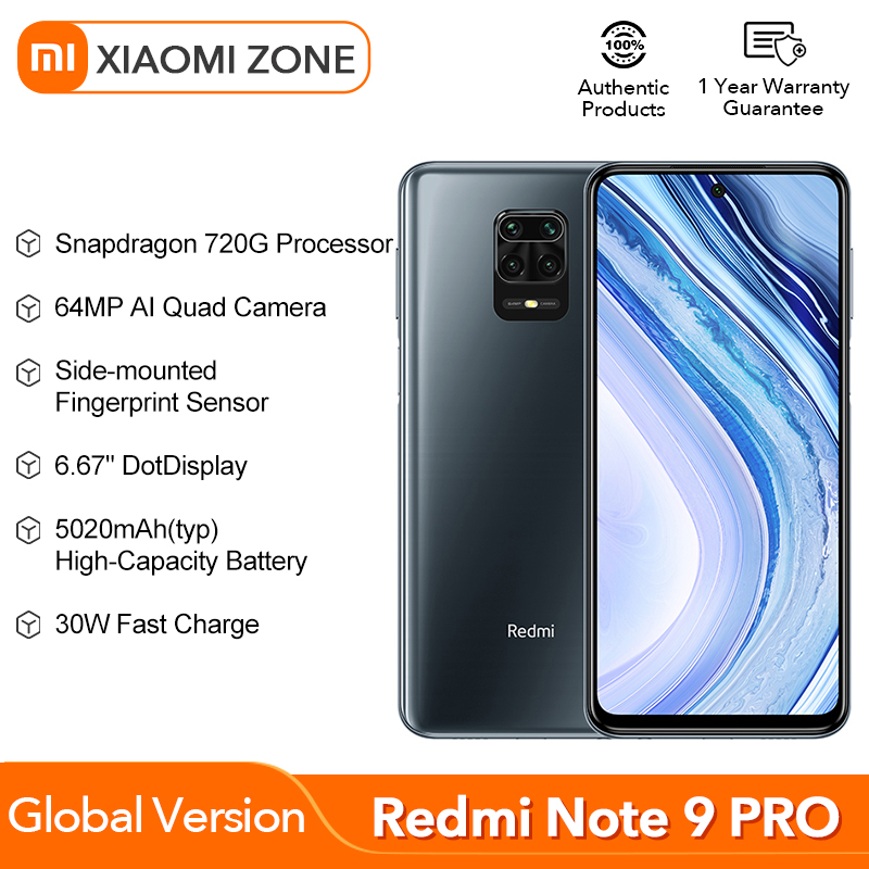 ข้อเสนอ [Global Version] Xiaomi Redmi Note 9 Pro 6GB RAM 64GB / 128GB ROMโทรศัพท์มือถือ ...