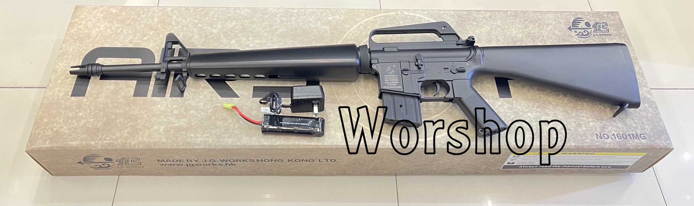 ปืนยาวปืนบีบีกัน รุ่น JG. M16 A1 บอดี้ ABS มาพร้อมแบตเตอรี่+ที่ชารจ์ ...