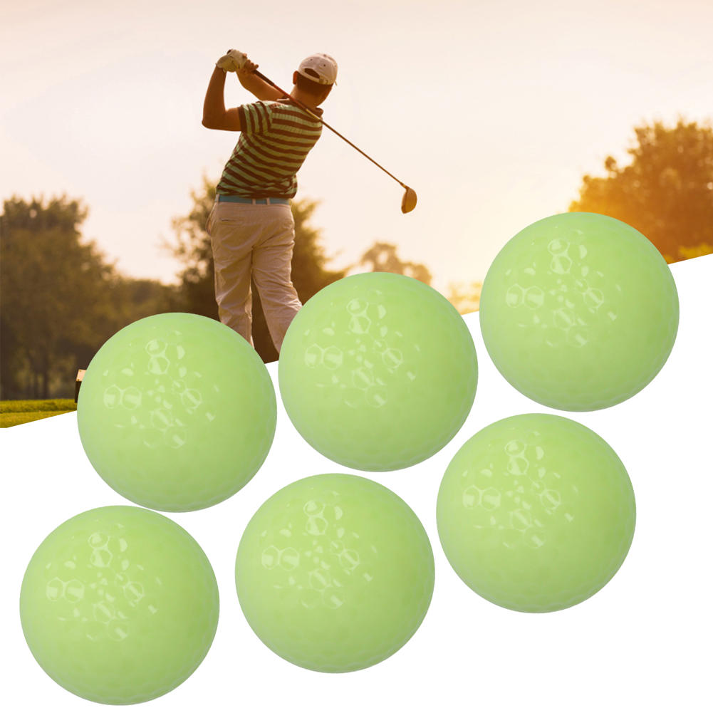 6pcs/set Luminous Golf Ball Double Layer Night Fluorescent Golfballs ...
