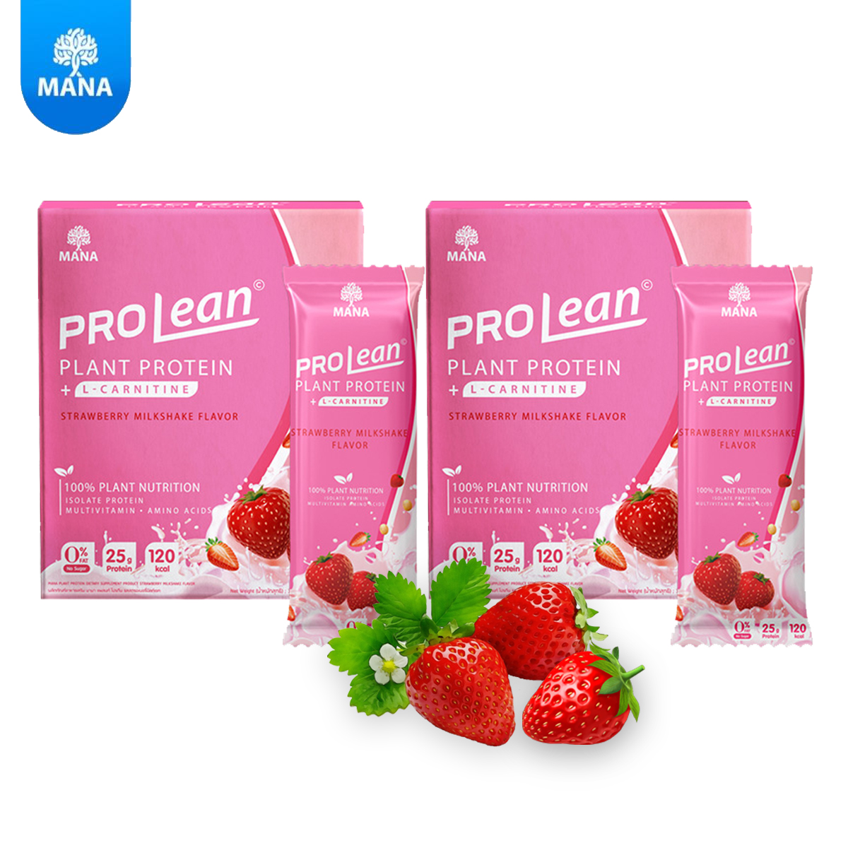 MANA ProLean Plant Protein 2 กล่อง Strawberry Milkshake Flavor โปรตีน ...