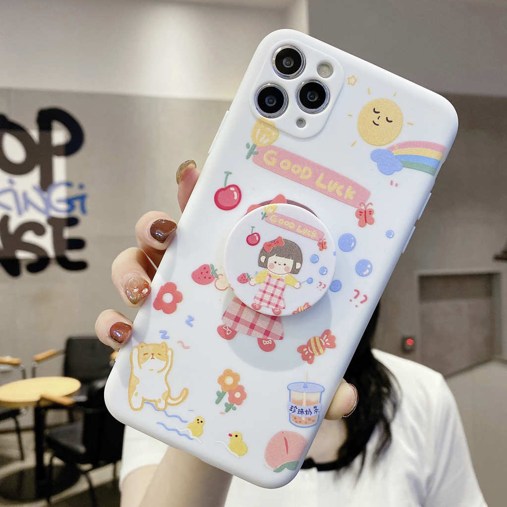 Popsocket + Case Vivo Y15 2020 S1 Pro Y81i V9 Y30 V15 Y71 Y91 Y50 V11i ...