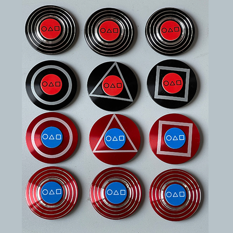 New Round Squid Game Fidget Spinner Metal Hand Spinner Fingertip Gyro ...