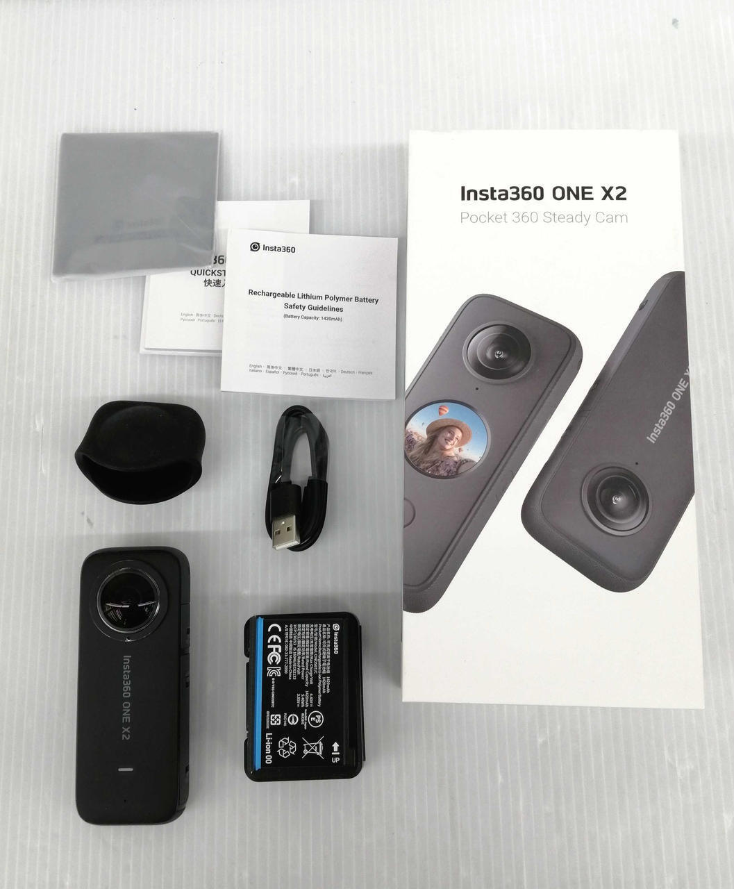 Insta360 ONE X2 360 Degree Waterproof Action Camera 5.7K 360 Stabilization Touch Screen AI ...
