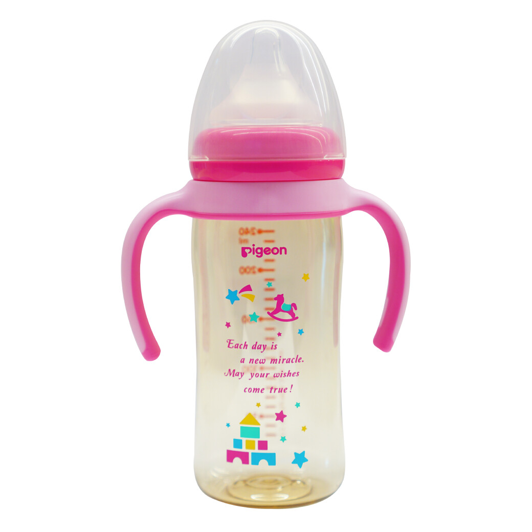 Pigeon พีเจ้น ขวดนม PPSU 240 ml พร้อมหูจับ ลาย Toy Box - MoongShop - ThaiPick