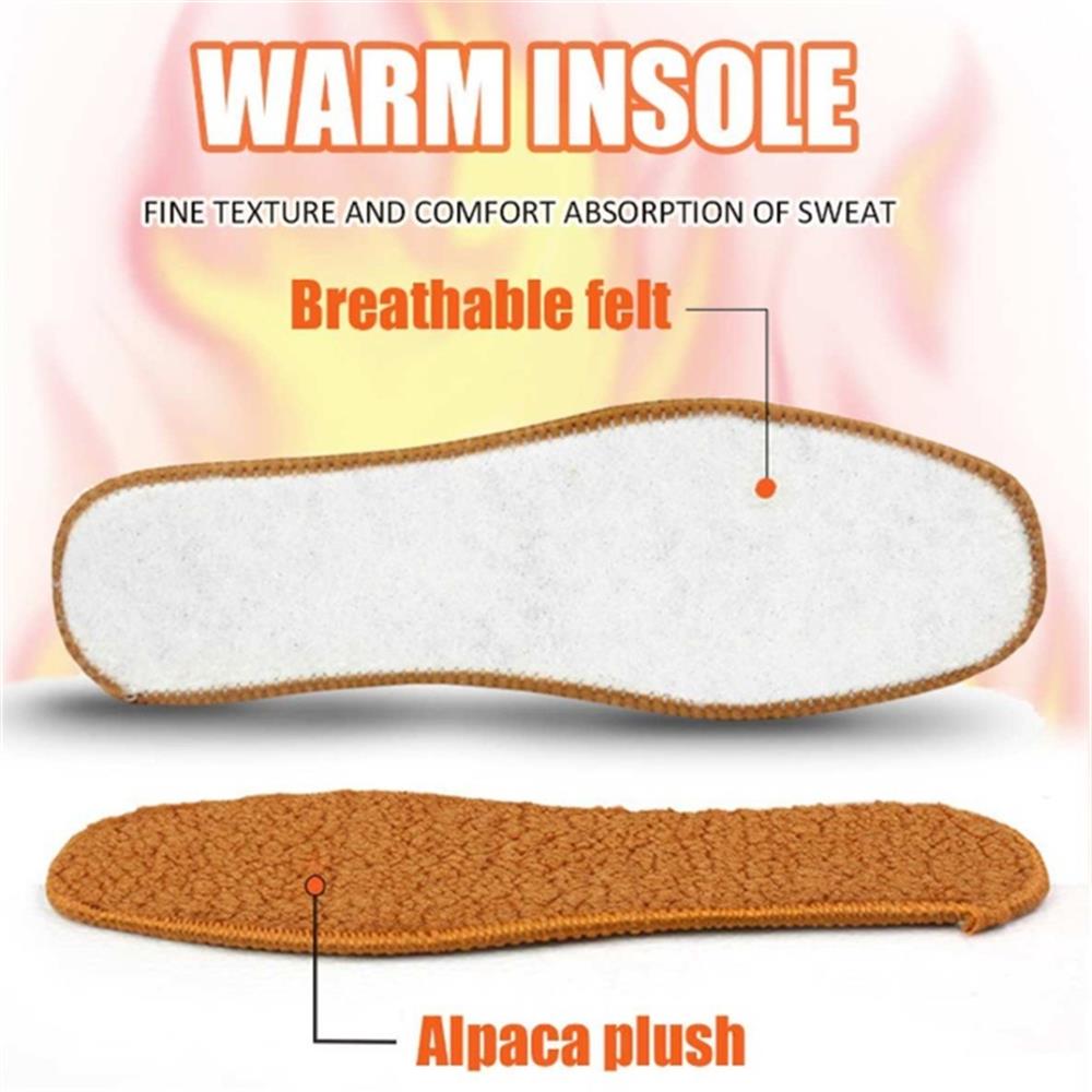 Unisex Snow Boots Insoles Elastic Shock Absorbing Breathable Wool ...