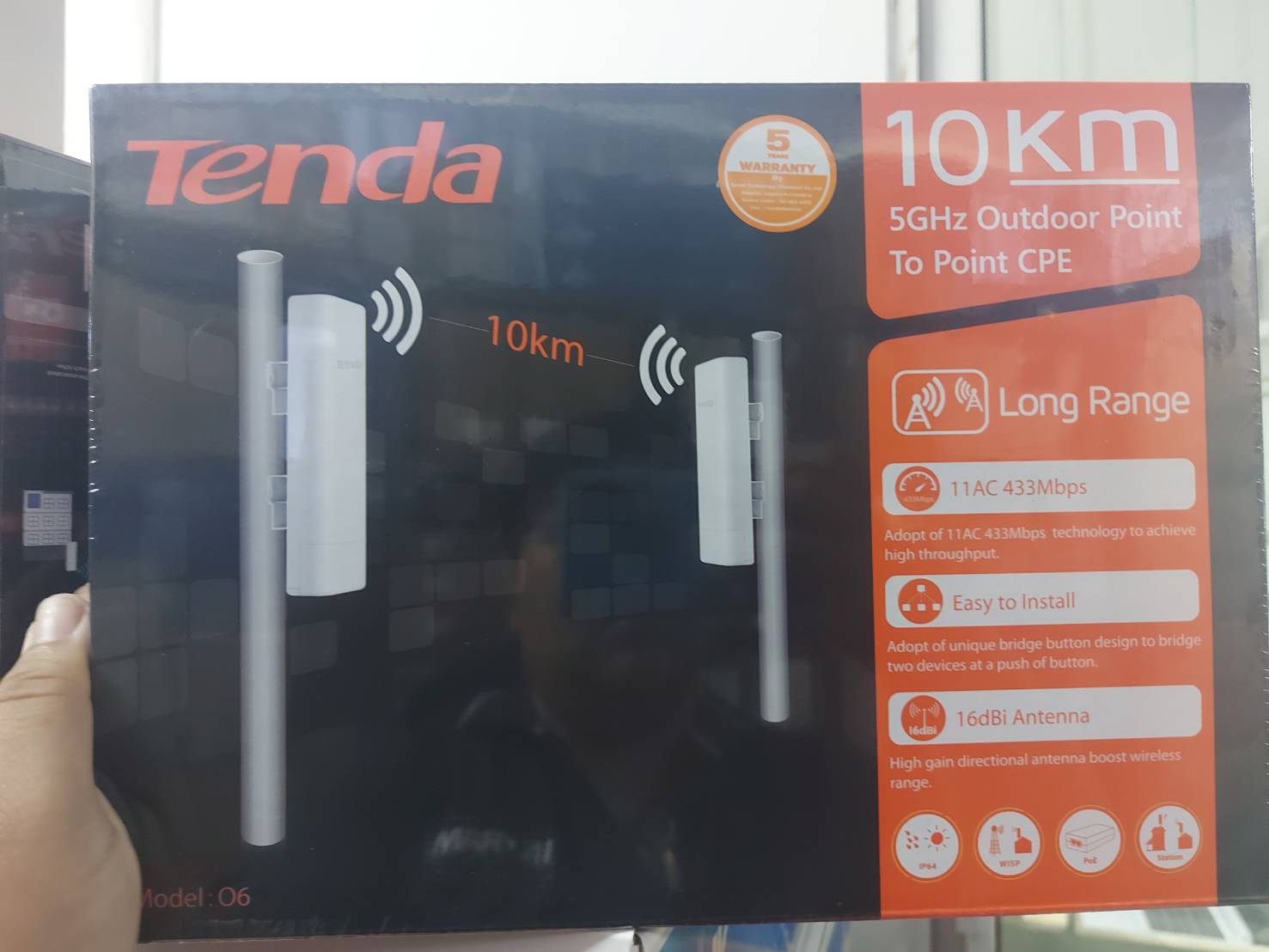 Tenda OS3 5 กม.5GHz 867Mbps Outdoor CPE Wireless WiFi Repeater Extender ...