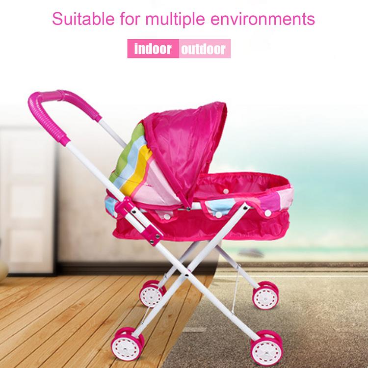 Stroller Toys for Toddlers Foldable Doll Pram with Dual Wheels Kids ...