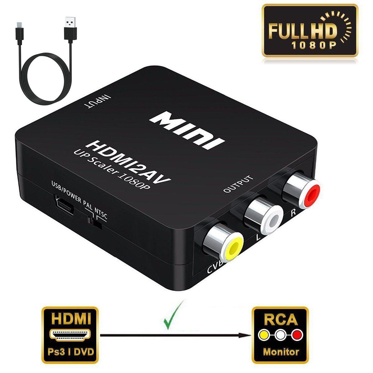 Mini ตัวแปลงสัญญาณ HDMI to AV Converter HD 1080P HDMI2AV Video ...