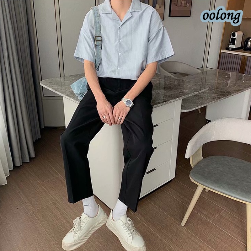 Loose Office Pants for Men Fashion Trend Suit Mens Trousers Korean ...