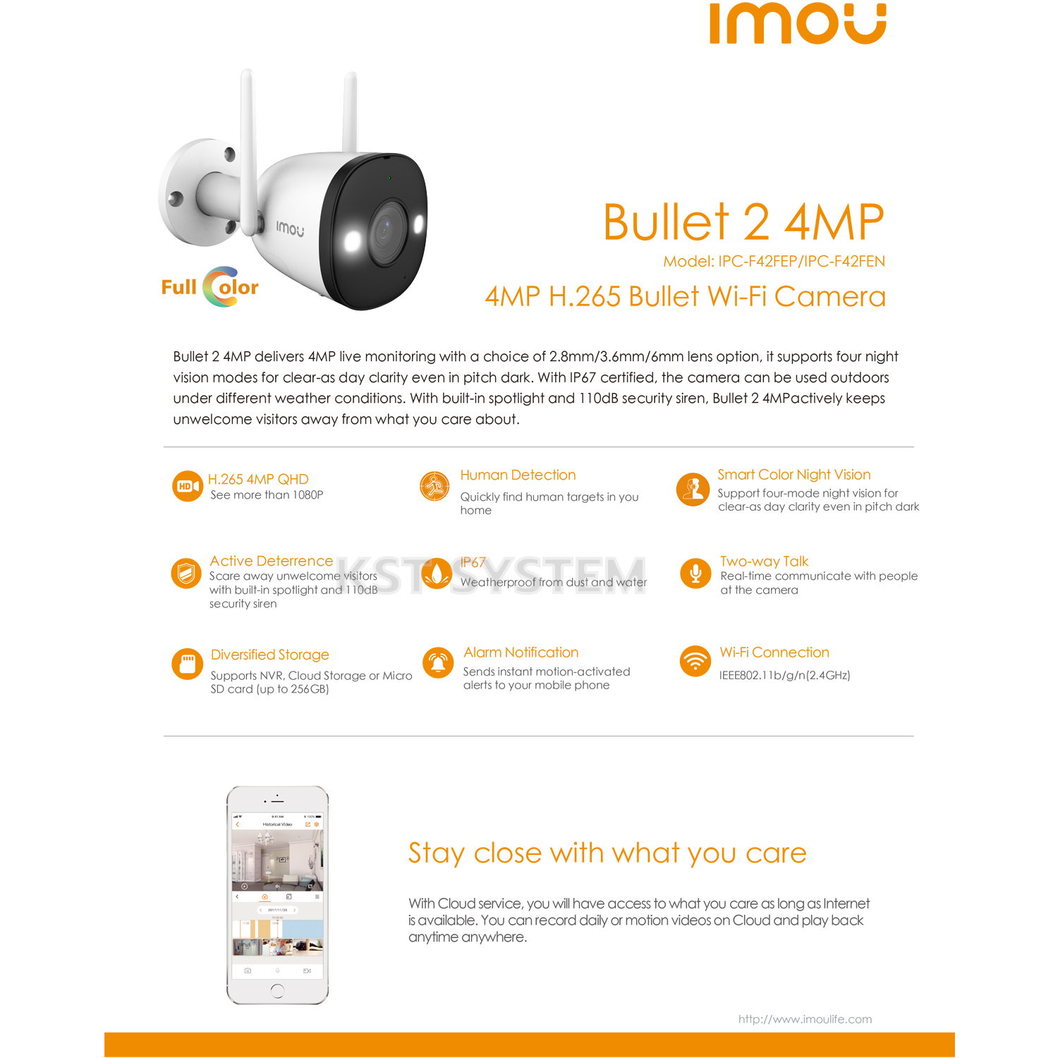 IMOU Bullet 2E IPC-F42FEP (3.6mm+Adapter) 4MP Wi-Fi - Smart Securetech ...