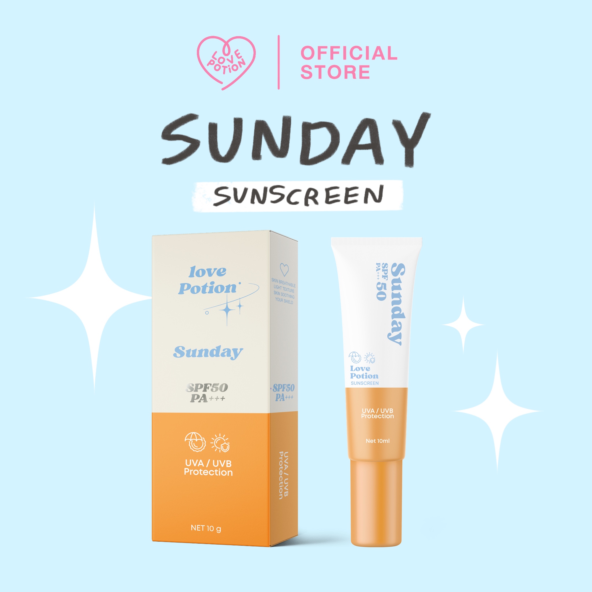 SUNDAY SUNSCREEN SPF50 PA กันแดดซันเดย์ กันแดดเพียว 10g - Lovepotion ...