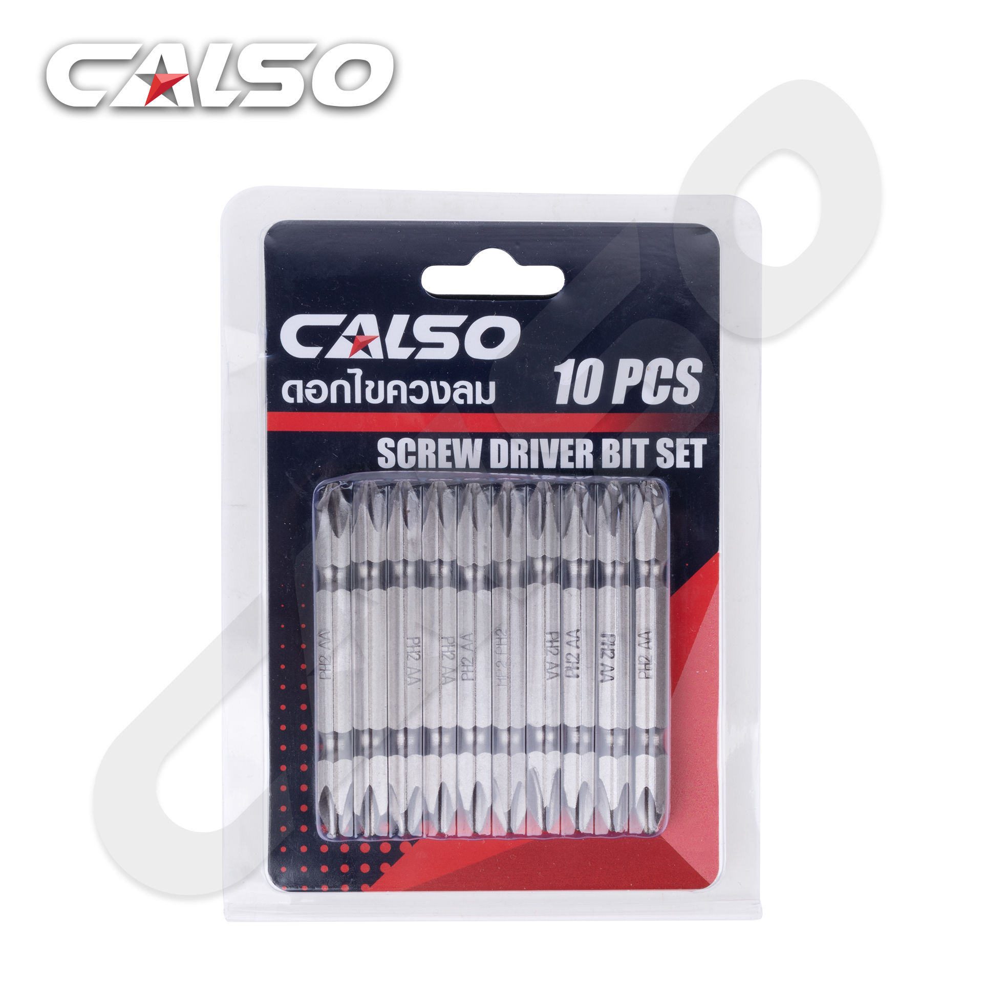 CALSO ชุดหัวไขควงลม ดอกไขควง 2 หัว 10 ดอก พลังแม่เหล็กดึงดูดสูง ชุบกันสนิม Nickle Plated วัสดุ ...