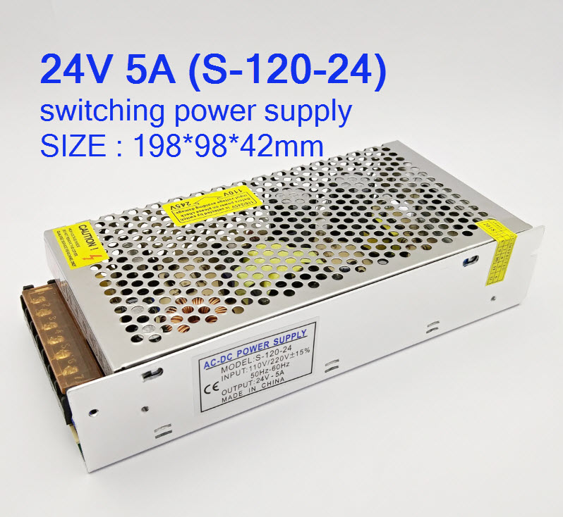24V 5A switching power supply (S-120-24) ขนาด: 198*98*42mm | Lazada.co.th
