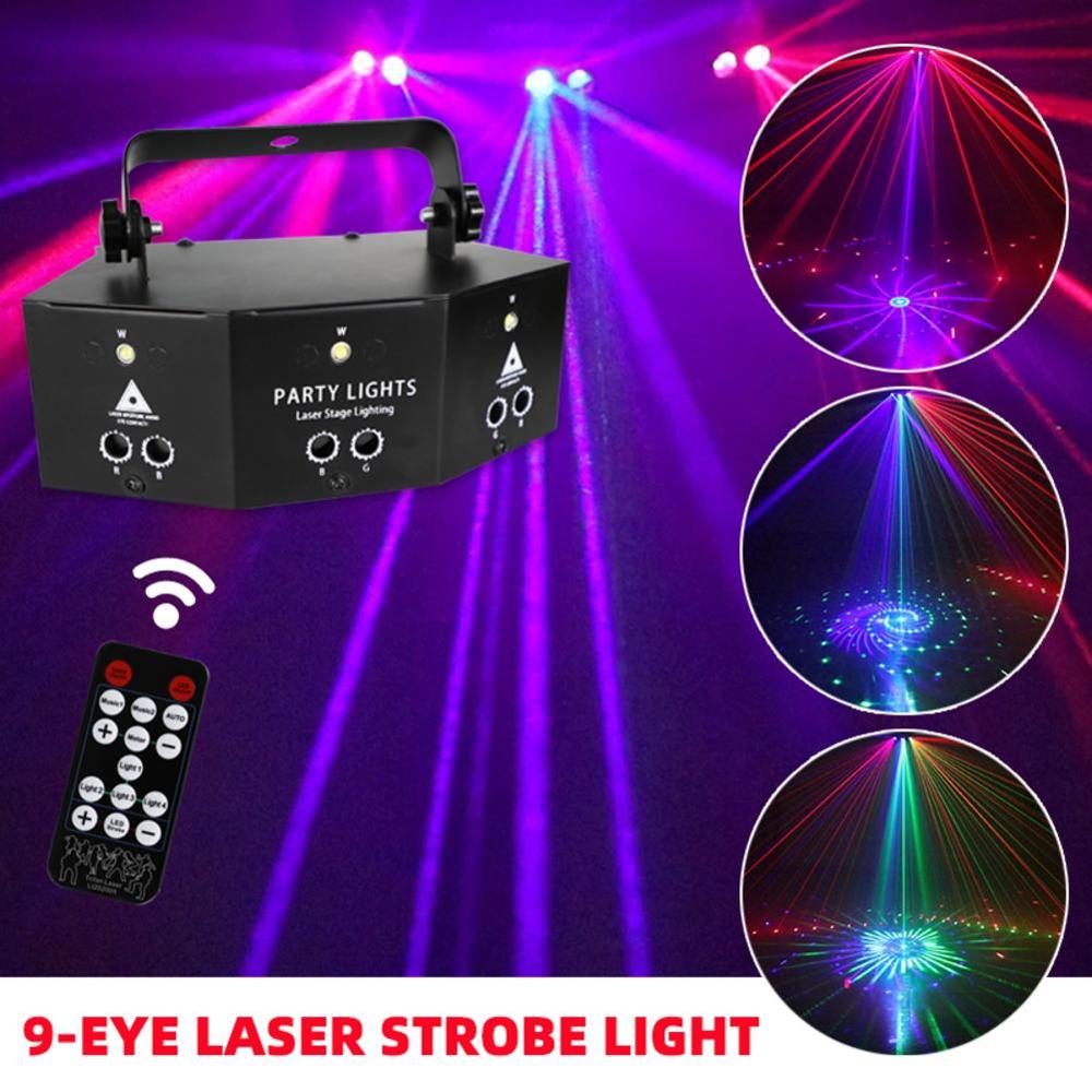 10W 9 Hole 6 Eye Stage Light Professional DJ DMX Laser Disco Party ...