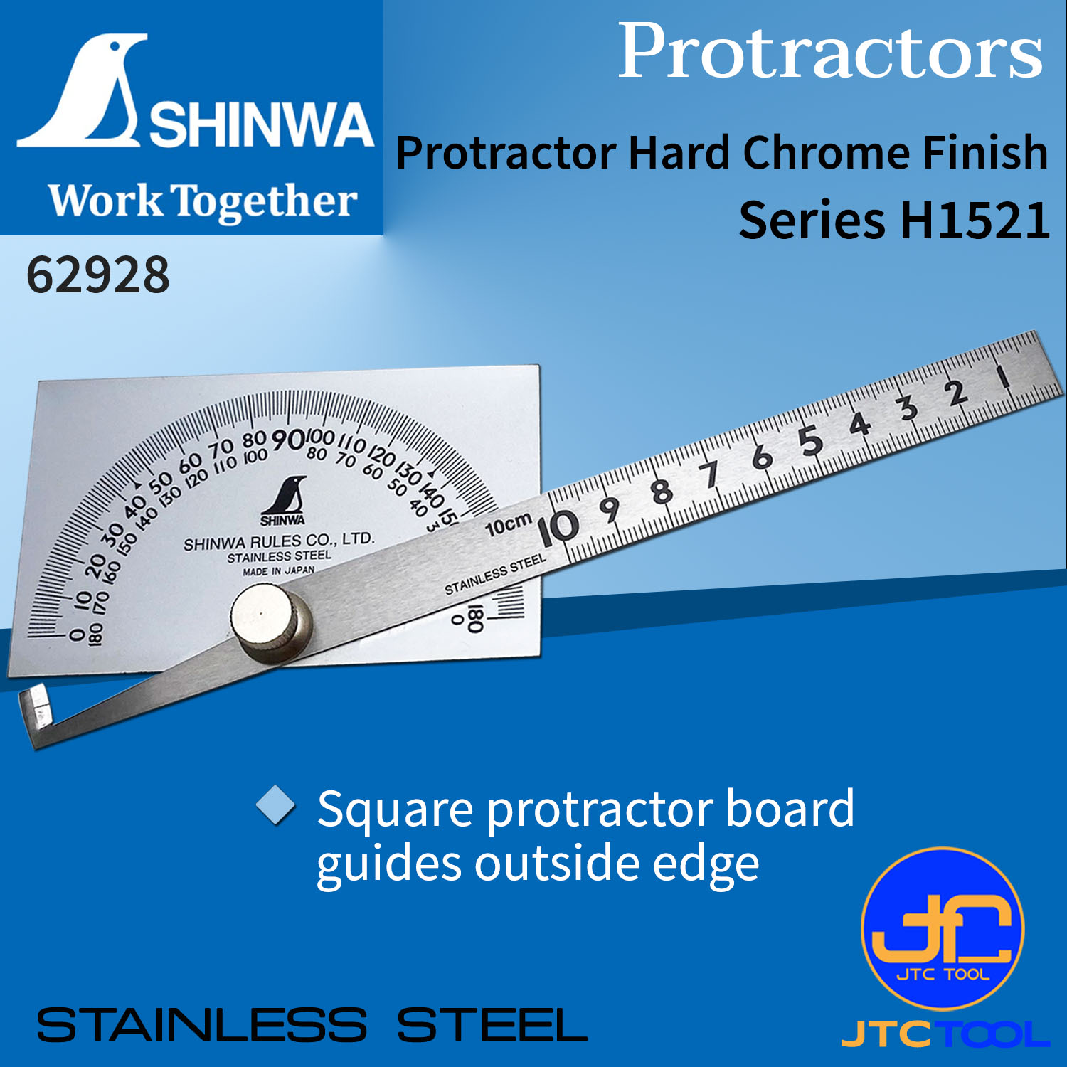 Shinwa ครึ่งวงกลมวัดองศา - Stainless Steel Protractor No.62928 | Lazada ...
