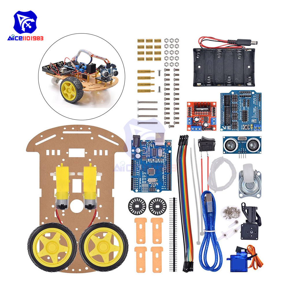 diymore DIY Kit R3 Board L298N Motor SR04 Ultrasonic Sensor Module ...