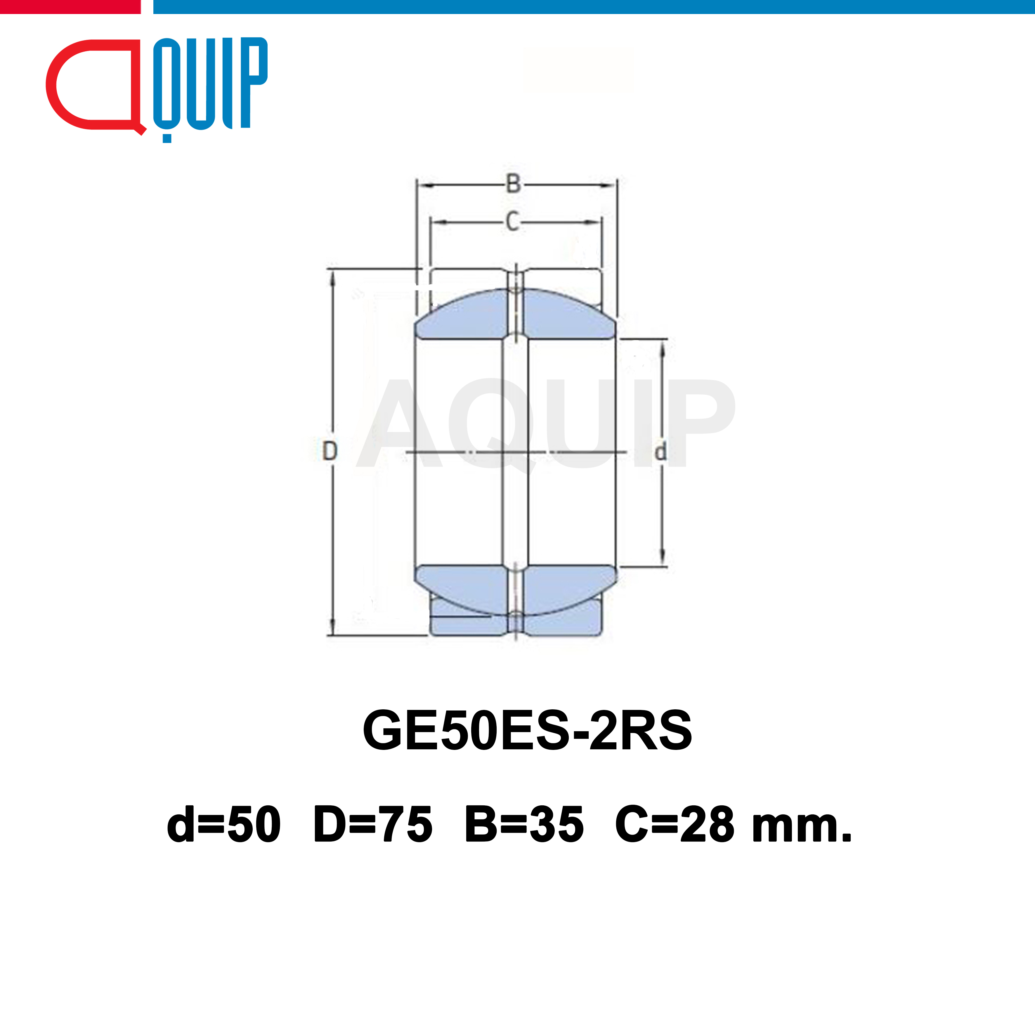 GE50ES-2RS SBC ตลับลูกปืนตาเหลือก ( SPHERICAL PLAIN BEARINGS Steel ...