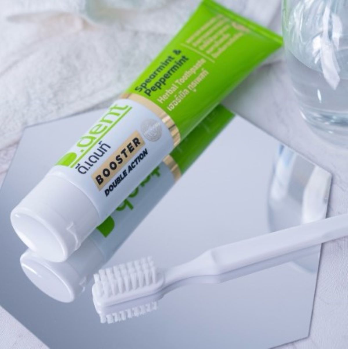 ยาสีฟันดีเดนท์ บูสเตอร์ (สูตรใหม่) D.DENT BOOSTER Spearmint&Peppermint ...