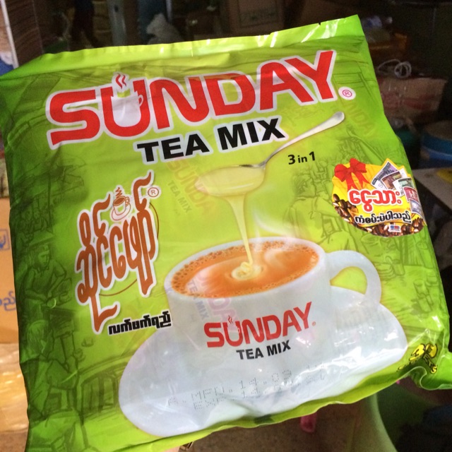 ชาพม่าSunday Tea mix 3in1 สูตรใหม่(Burmese tea Sunday Tea mix 3in1 new ...