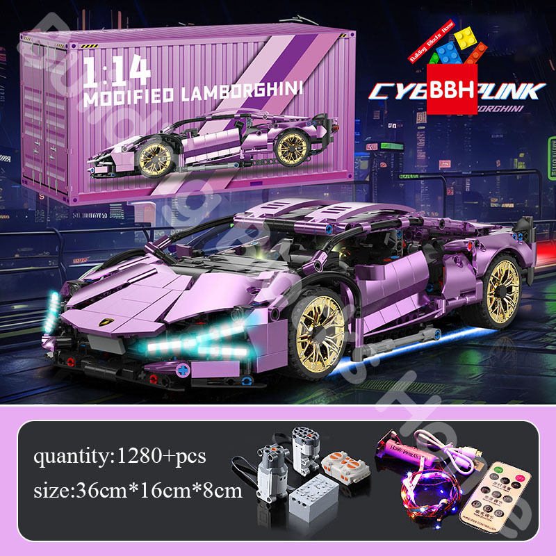 ⚡จัดส่งตลอด 24 ชั่วโมง ⚡Motor lighting set building block car ...