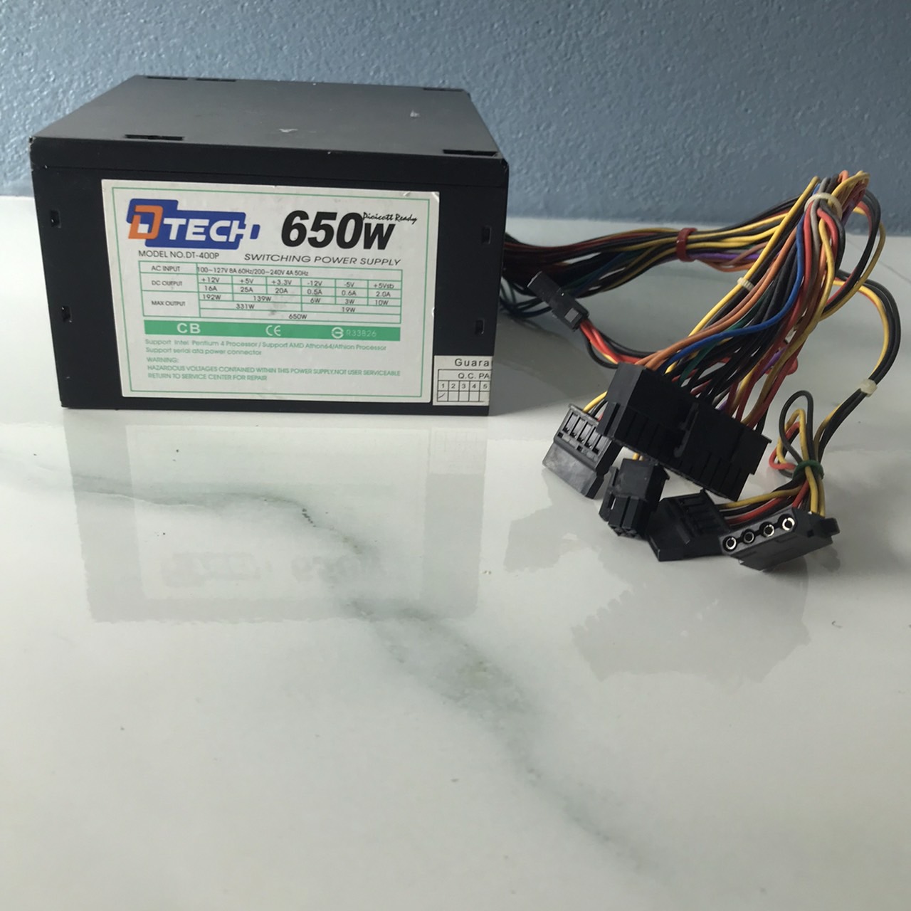 POWER SUPPLY (PSU) 650W DTECH แถมสายแปลง6pin/8pin +แถม HDD 80GB ...