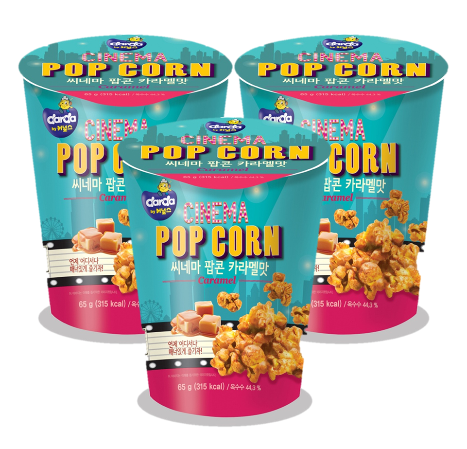 DARDA CINEMA POPCORN CARAMEL ดาร์ดา ซินีม่า ป๊อปคอร์น คาราเมล 65g. (3 ...
