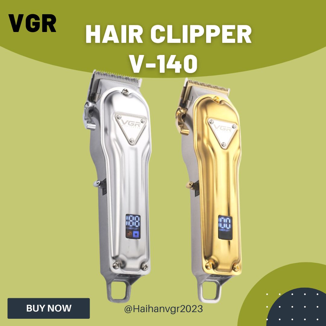 VGR ปัตตาเลี่ยนตัดผมไร้สVGR รุ่น V-140 ปัตตาเลื่ยนตัดผมแบบไร้สาย แสดงหน้าจอ LED สีเงิน สีทอง (มี ...