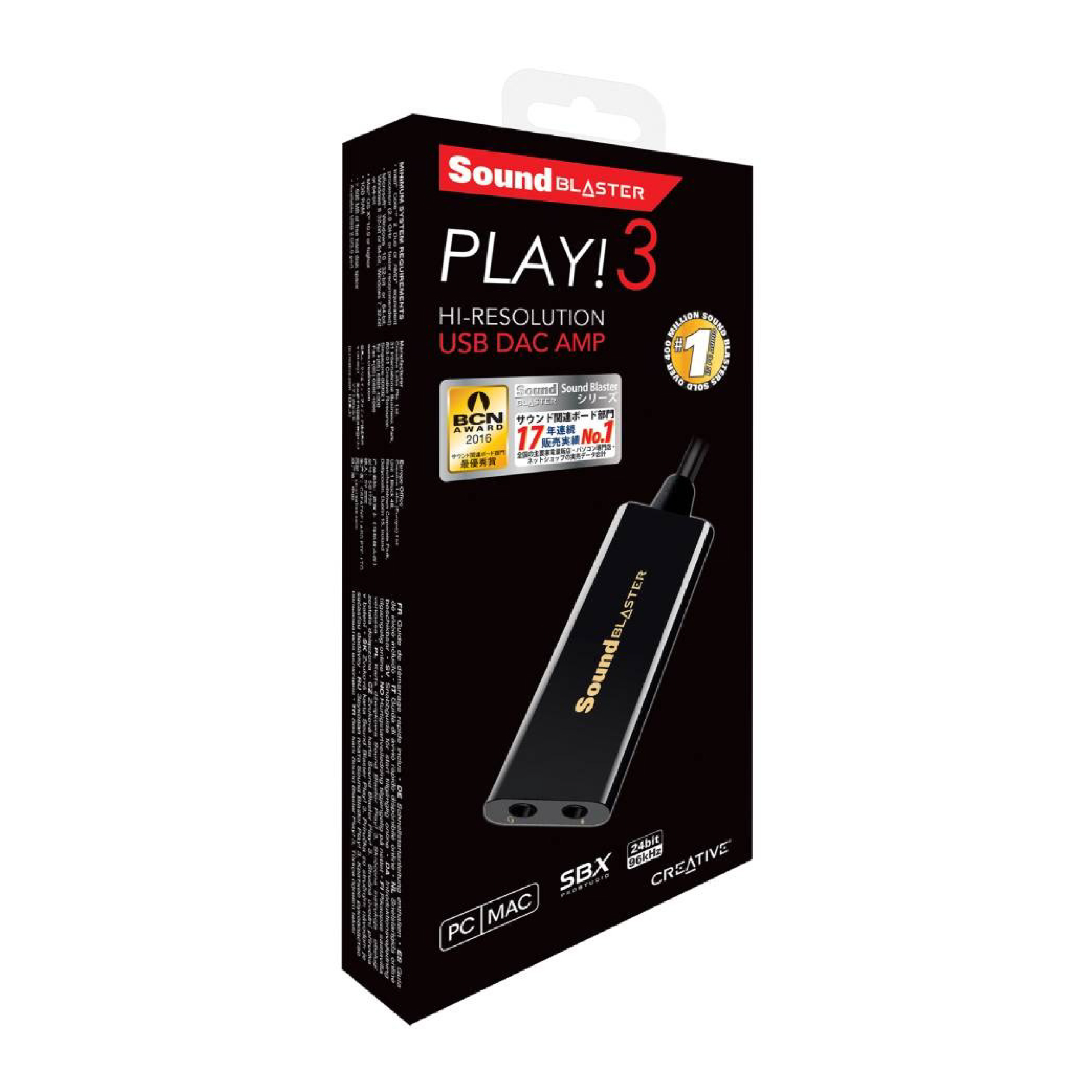 Creative Sound Blaster PLAY 3 External USB Sound Card USB DACAmp ...