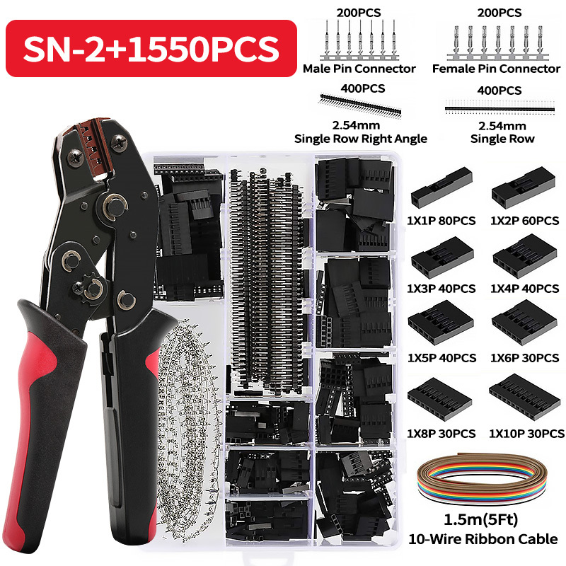 pcs JST SM Micro DuPont Wire Connector XH2.54 123456P Kit MaleFemale Housing Adapter Pin Header ...