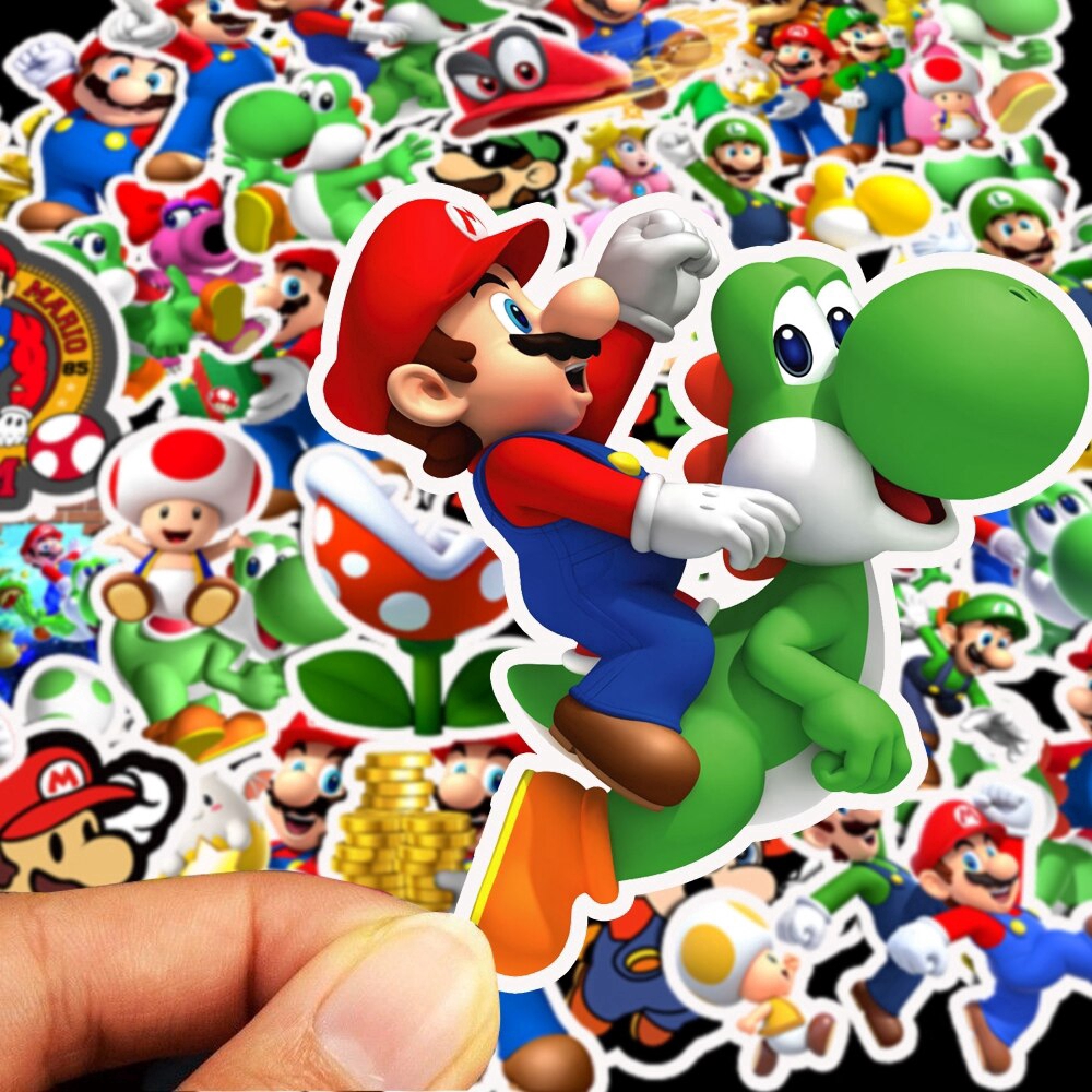 50100 PCS Cartoon Super Mario Stickers For Chidren Kids Toy Waterproof ...