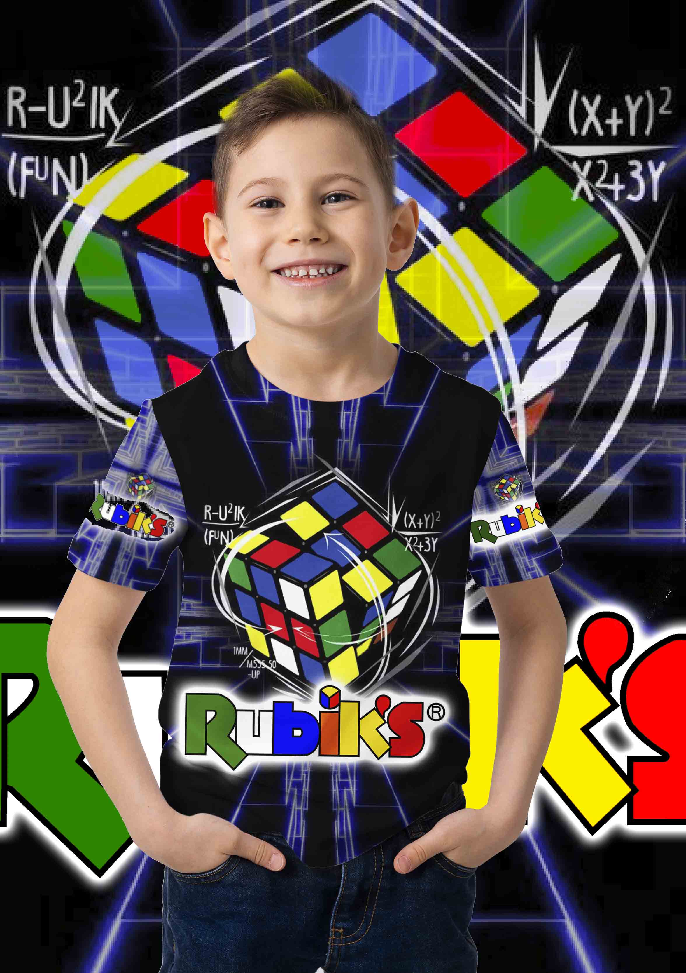 เสื้อยืดคอกลมเด็กอายุ 4-10 ขวบ เสื้อรูบิค วัยรุ่นฟันน้ำนม สีสดคมชัด ทรง ...
