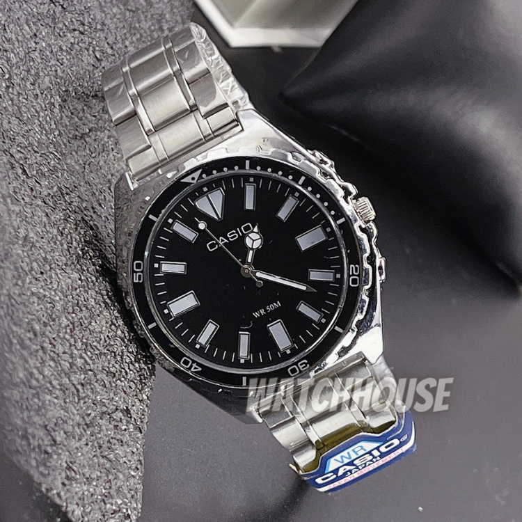 watchtime นาฬิกาข้อมือผู้ชาย คาสิโอ้ สายเลท หน้าปัด 41 มม. กลางคืนมี ...