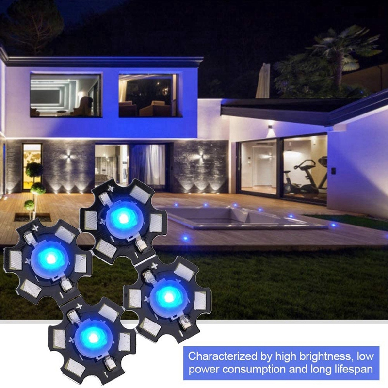 50Pcs 3W High Power LED Lamp Beads Royal Blue 445Nm with 20mm Black PCB ...