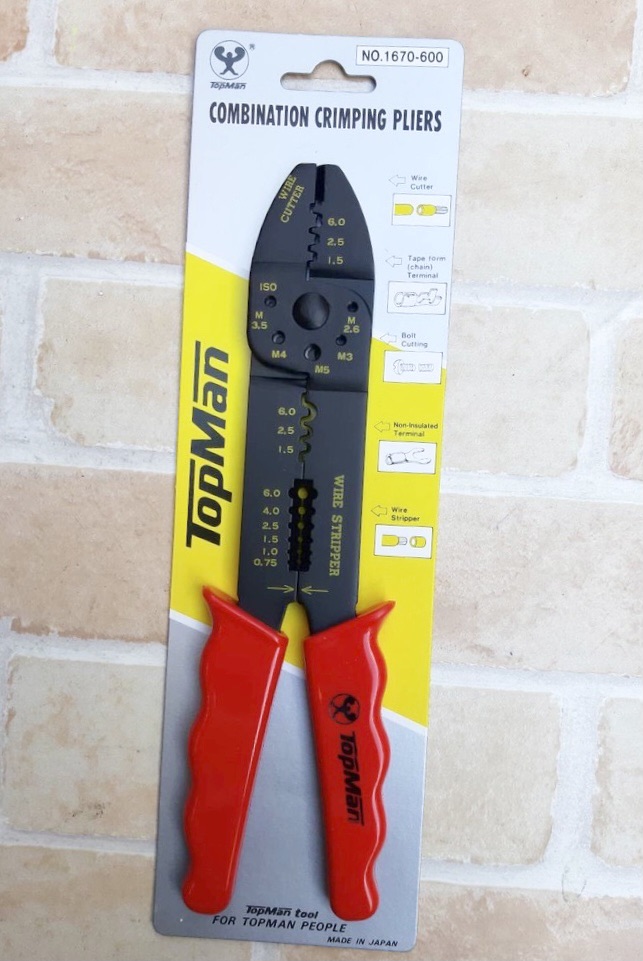 TOPMAN คีมย้ำหางปลา ย้ำสายไฟ ปอกสายไฟ รุ่น 600A - Nt.tools - ThaiPick