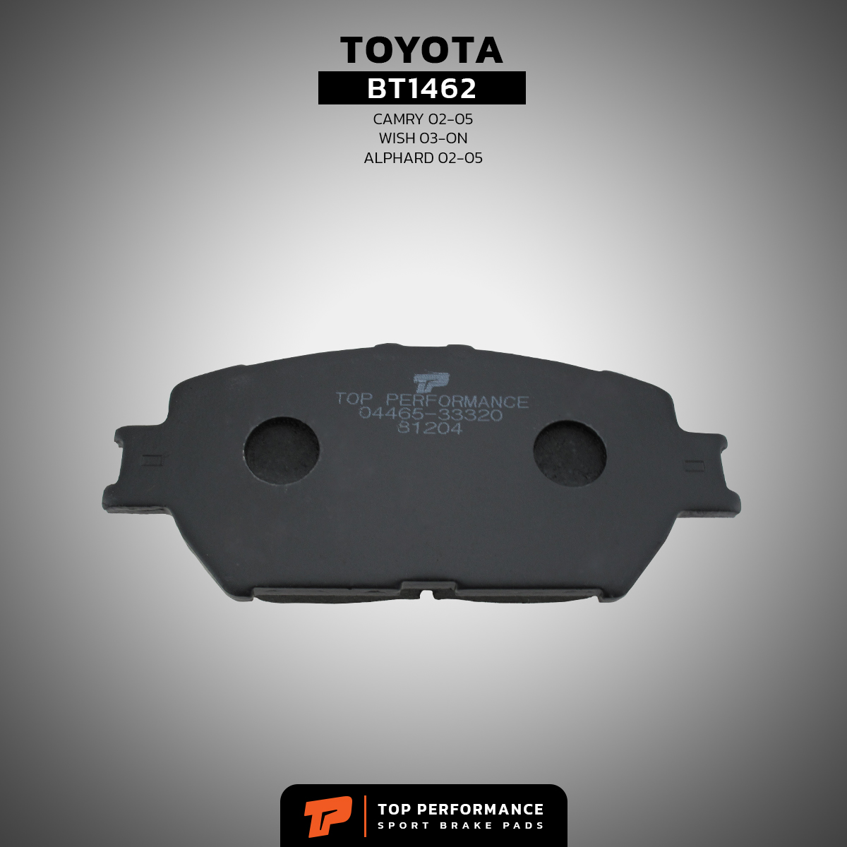 ผ้าเบรค หน้า TOYOTA CAMRY ACV30 WISH ANE10 ALPHARD ANH10 - BT 1462 ...