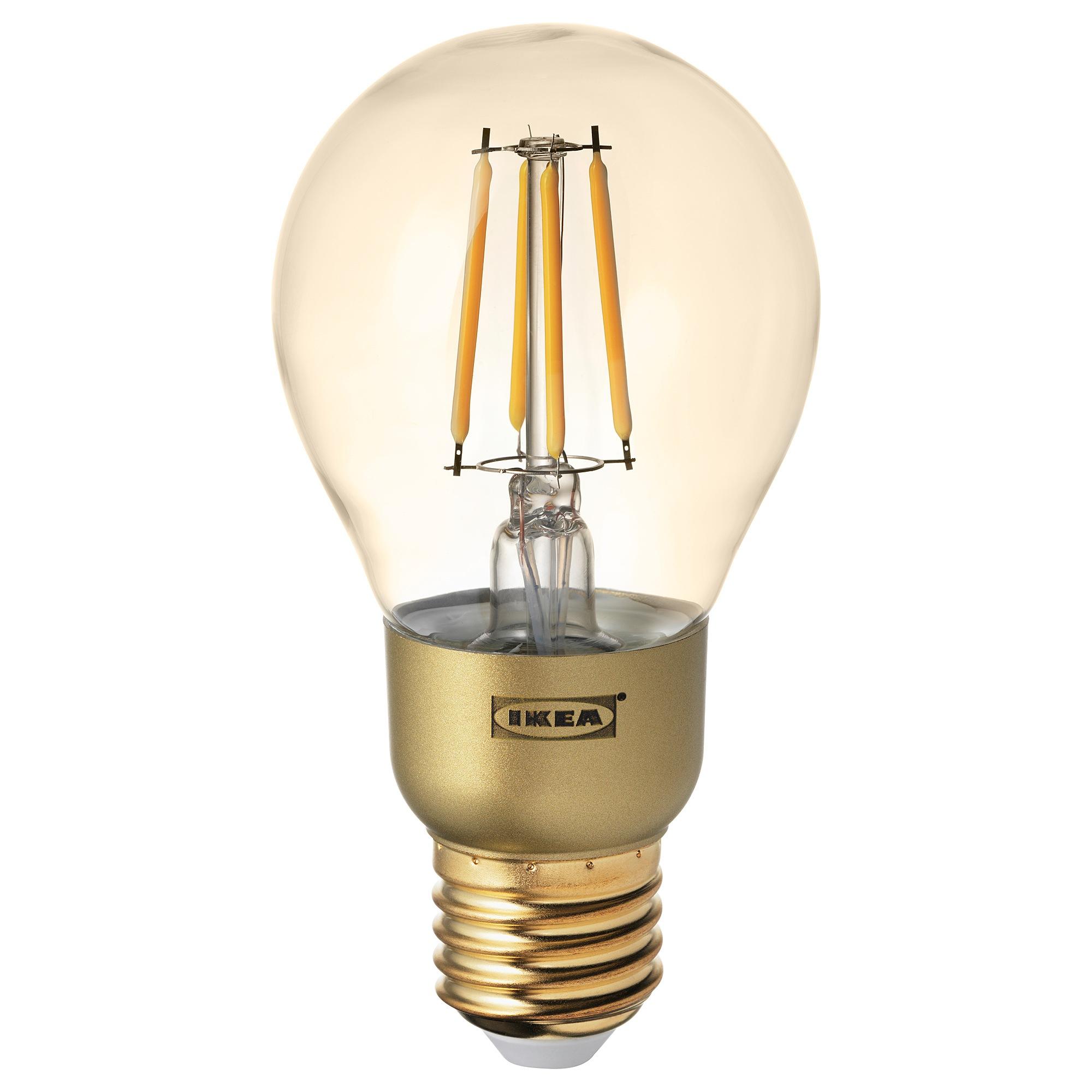LUNNOM LED bulb E27 400 lumen, dimmable, globe brown clear glass ...