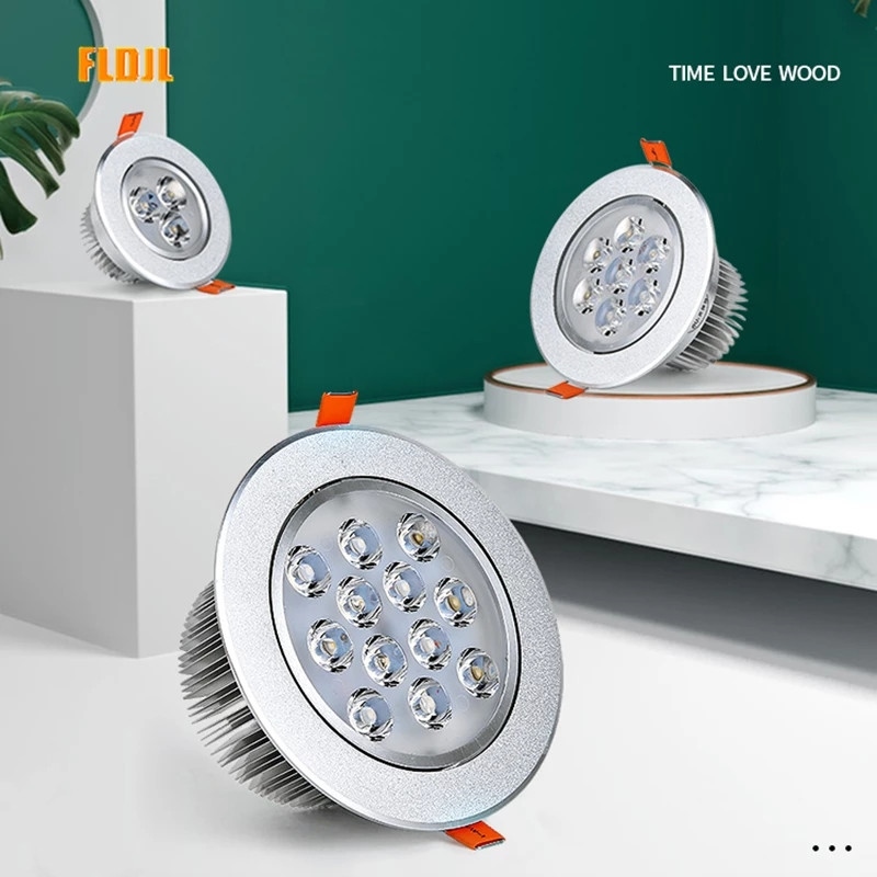 Dimmable Recessed Anti Glare Silver LED Downlights 3W 6W 10W 14W 18W 24W 5730 Chip Ceiling Spot ...