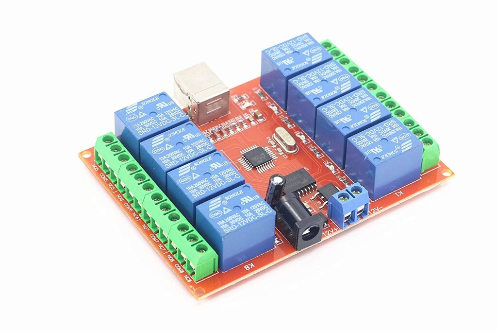 8 Channel USB Relay Module Programmable Computer Control บอร์ดรีเลย์ ...
