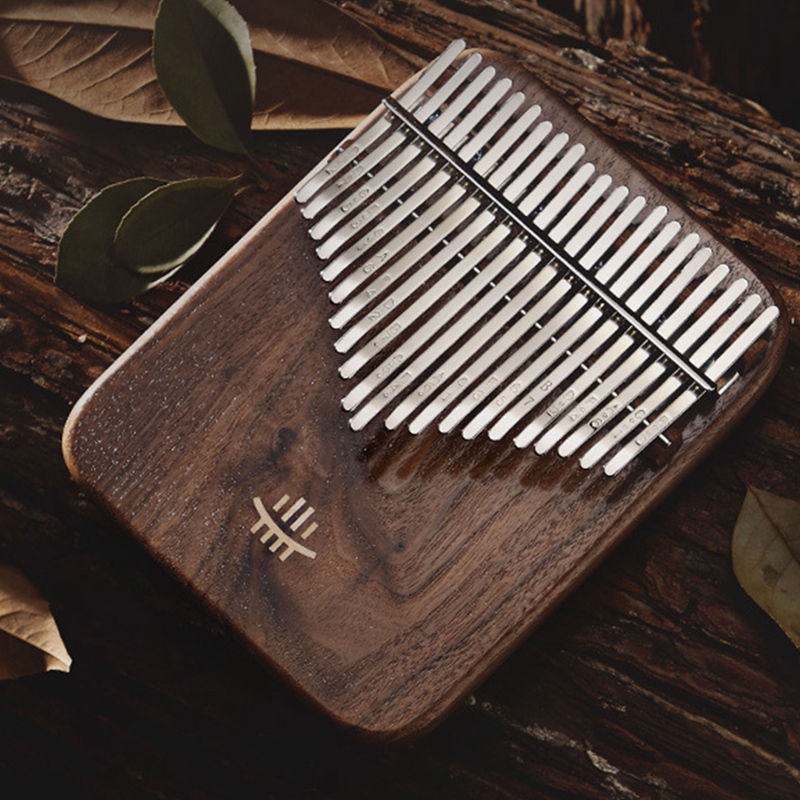 HLURU Kalimba Black Walnut Curly Figure Keyboard Thumb Piano Chamfer ...