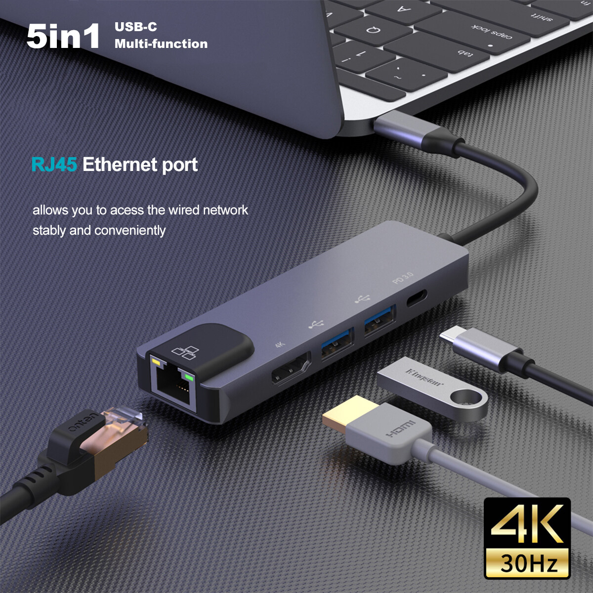 Lan Adapter 100 Mbps USB 3.0 TypeC Network Adapter Hub อุปกรณ์เสริม ...